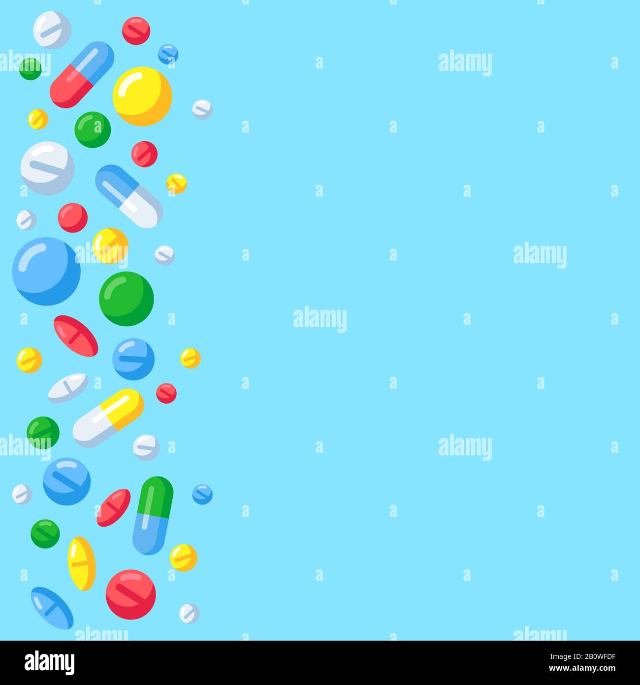 Pharmaceutical pills background. Medicine drugs in capsules. Medical ...