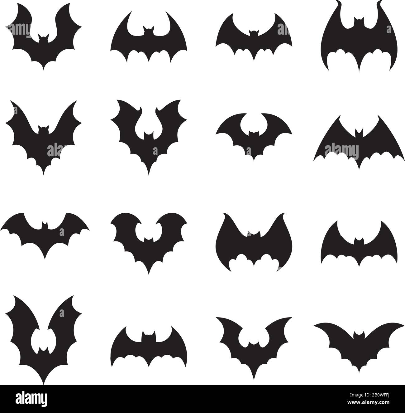 Vampire bat silhouette. Halloween bats decoration, hanging cave ...