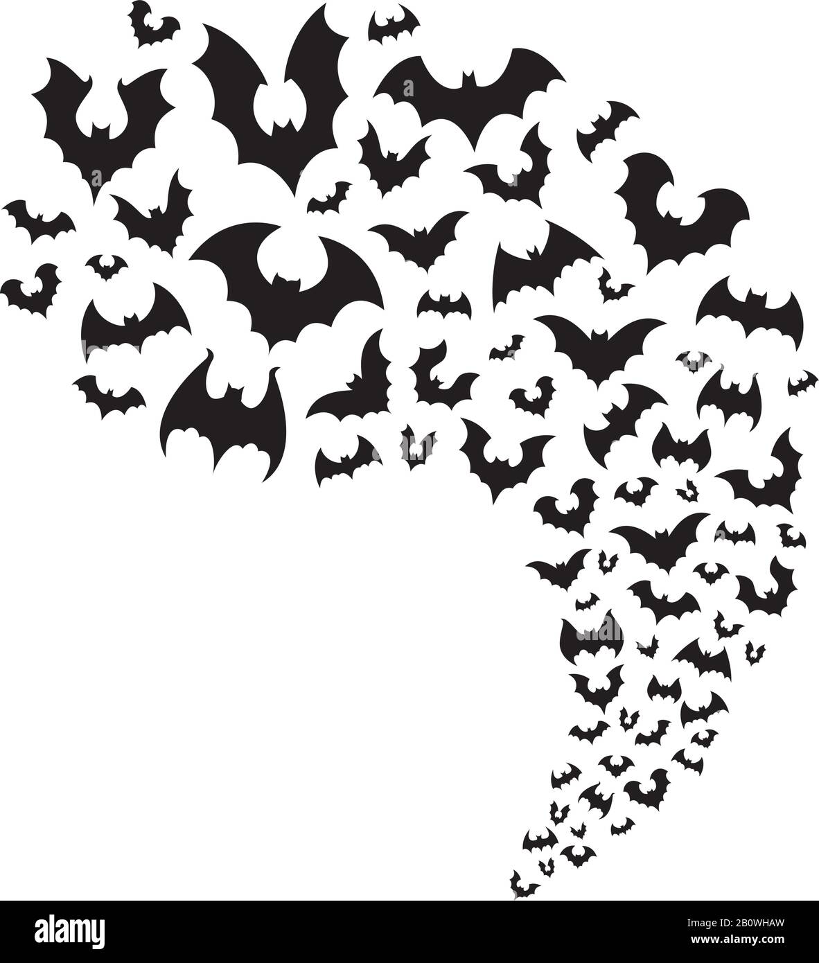 Flying bats flock. Creepy halloween bat fly from cave. Scary nocturnal ...