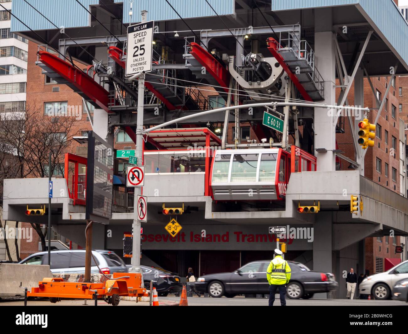 Roosevelt Island Tram terminal in Upper East Side New York City, First ...
