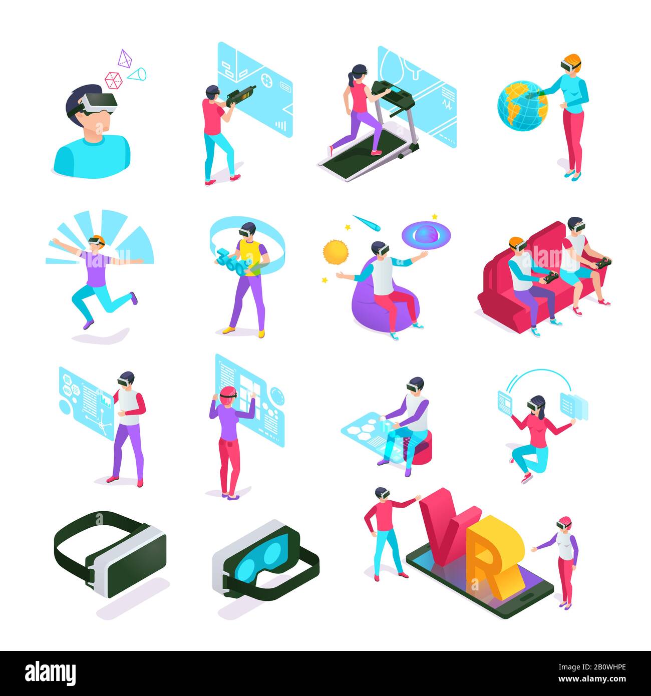 People in vr digital Stock Vector Images - Alamy