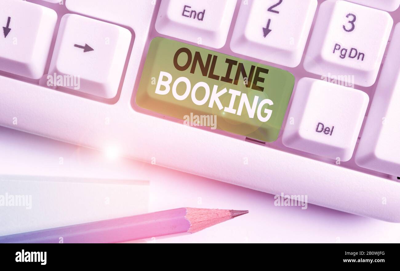 Conceptual hand writing showing Online Booking. Concept meaning tool ...