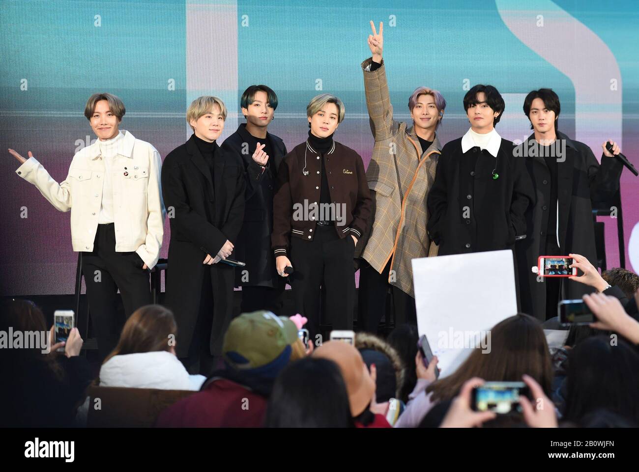 New York, NY, USA. 21st Feb, 2020. BTS, Korean Pop Band at a public ...