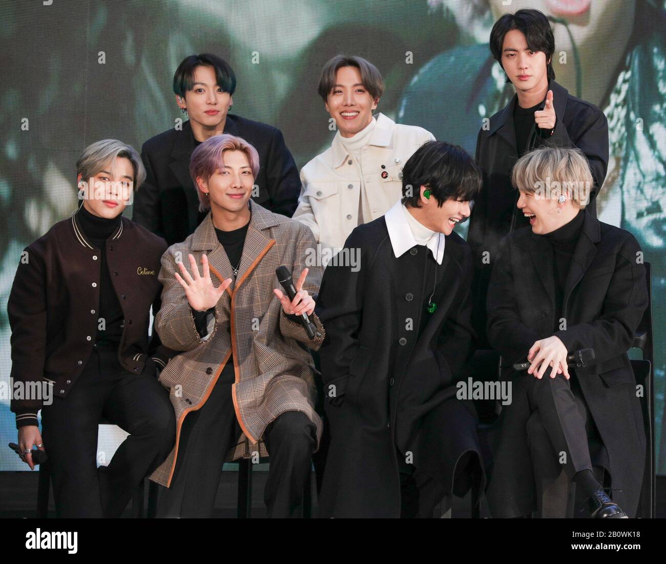 New York, NY, USA. 21st Feb, 2020. Jimin, Jungkook, RM, J-Hope, V, Jin ...