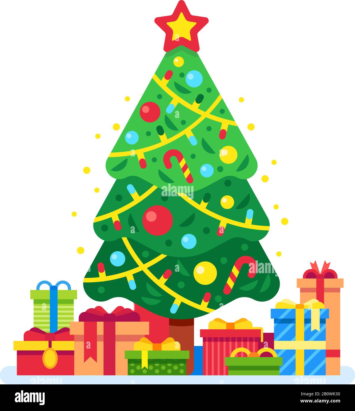 Christmas Tree And Presents Clipart