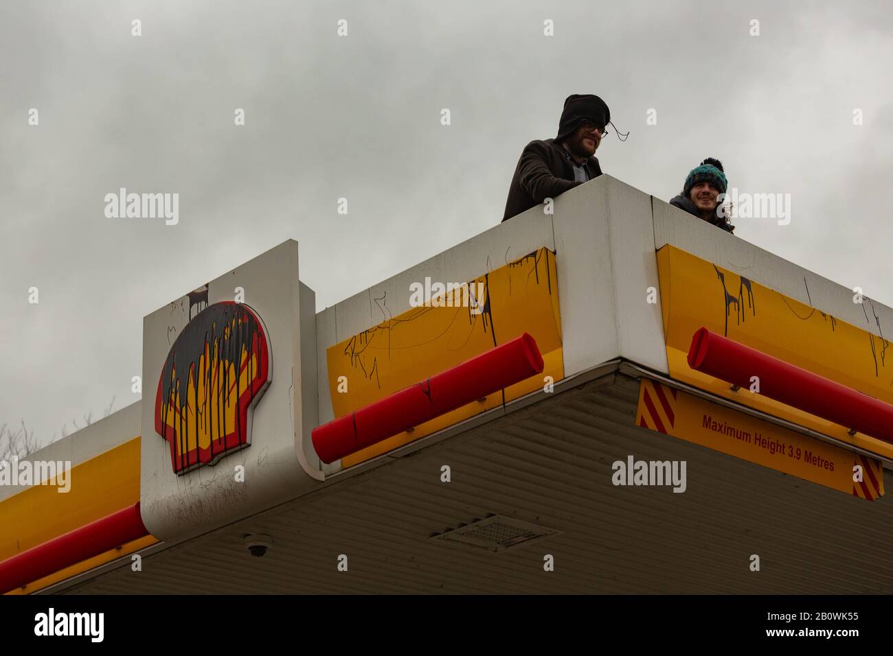 Petrol station roof damage hi-res stock photography and images - Alamy