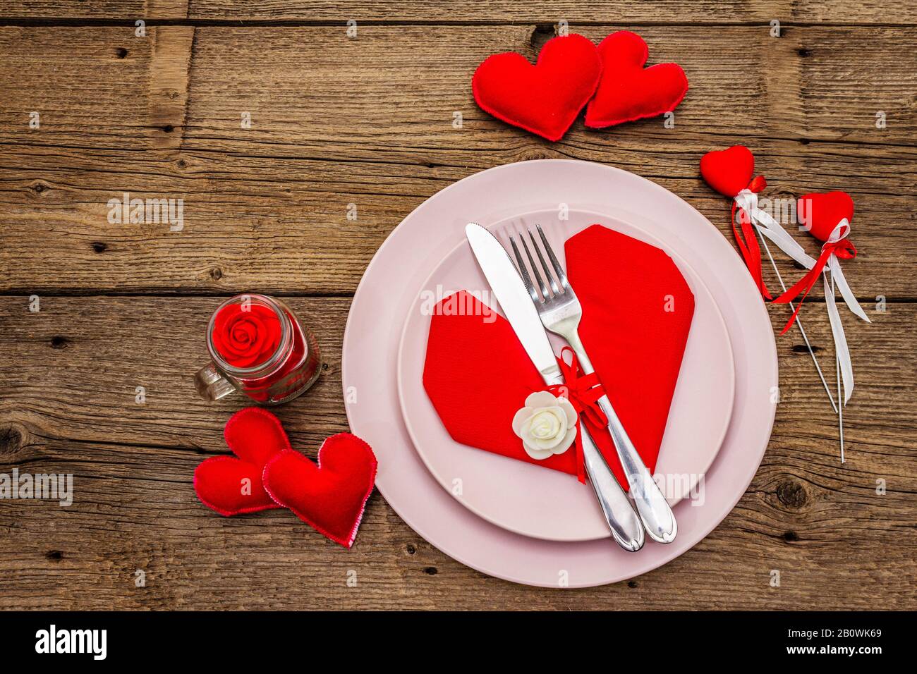 Romantic dinner table. Love concept for Valentine's or mother's day ...