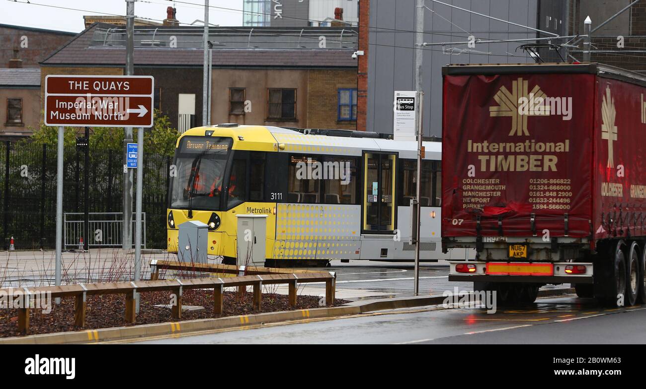Manchester,Uk New Metrolink trams on test in Media City credit Ian ...