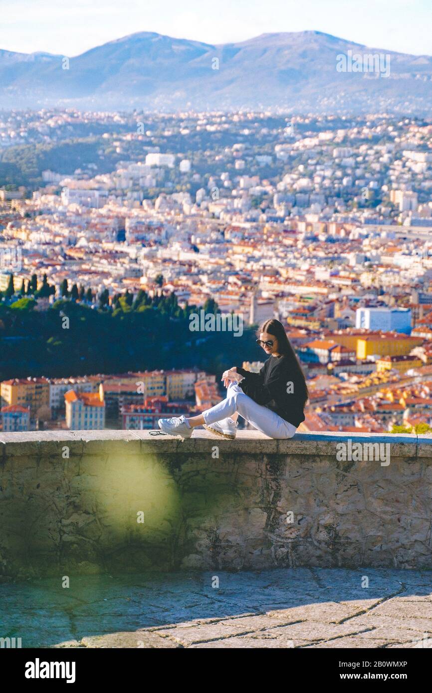 Nice harbour with the old town in the background hi-res stock ...