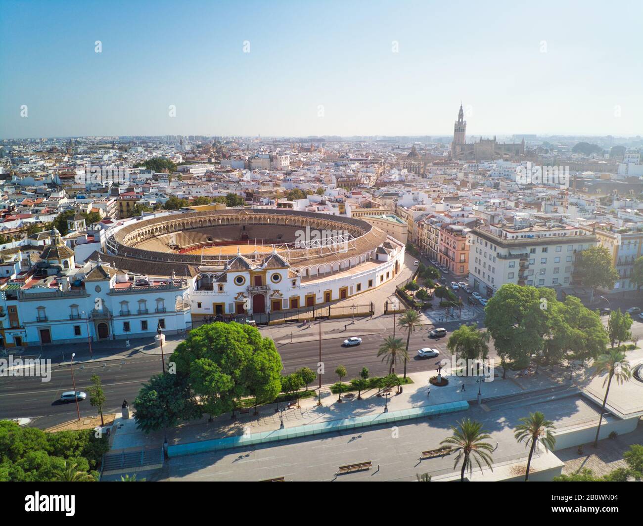 Aerial View Of Plaza De Toros In Seville Spain Stock Photo - Alamy