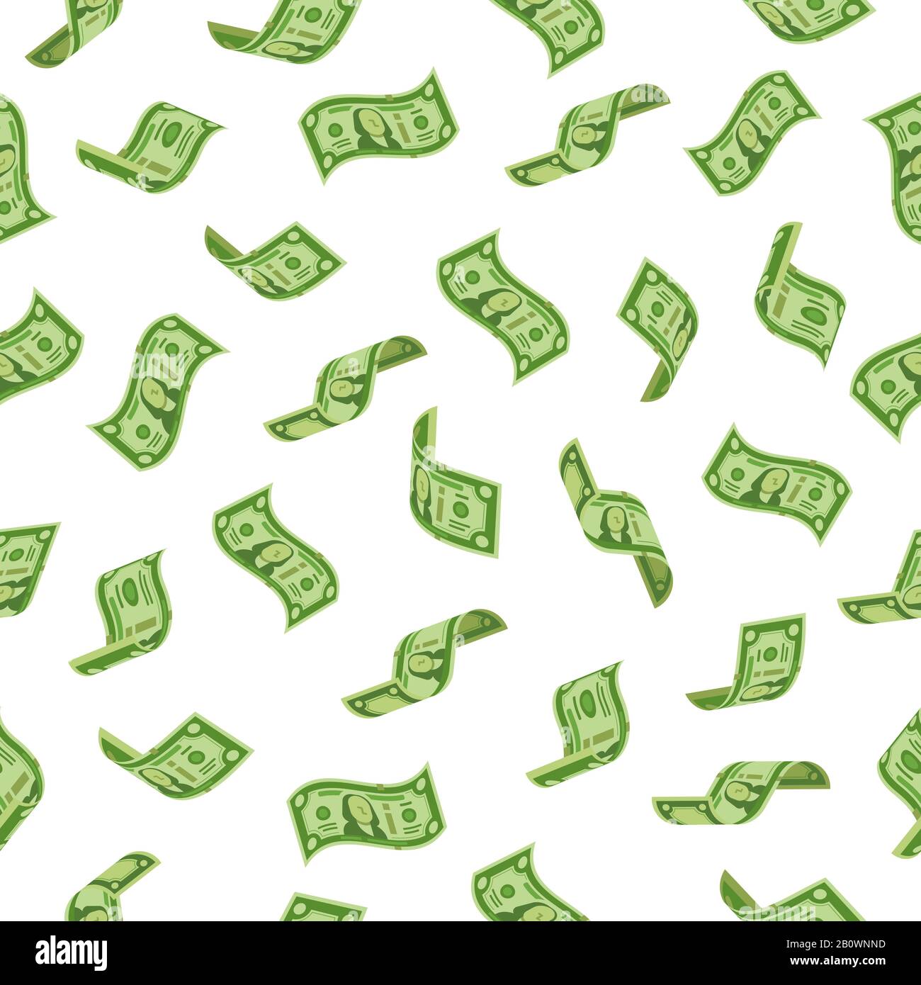 Money rain. Falling dollars denominations, raining cash banknotes or ...