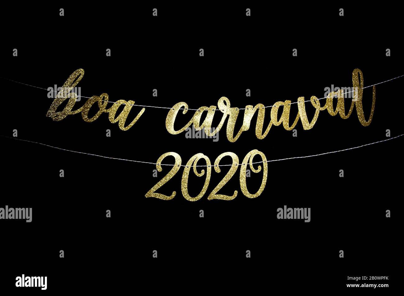 Boa Carnival 2020 message (Happy Carnival in Portuguese) in elegant ...