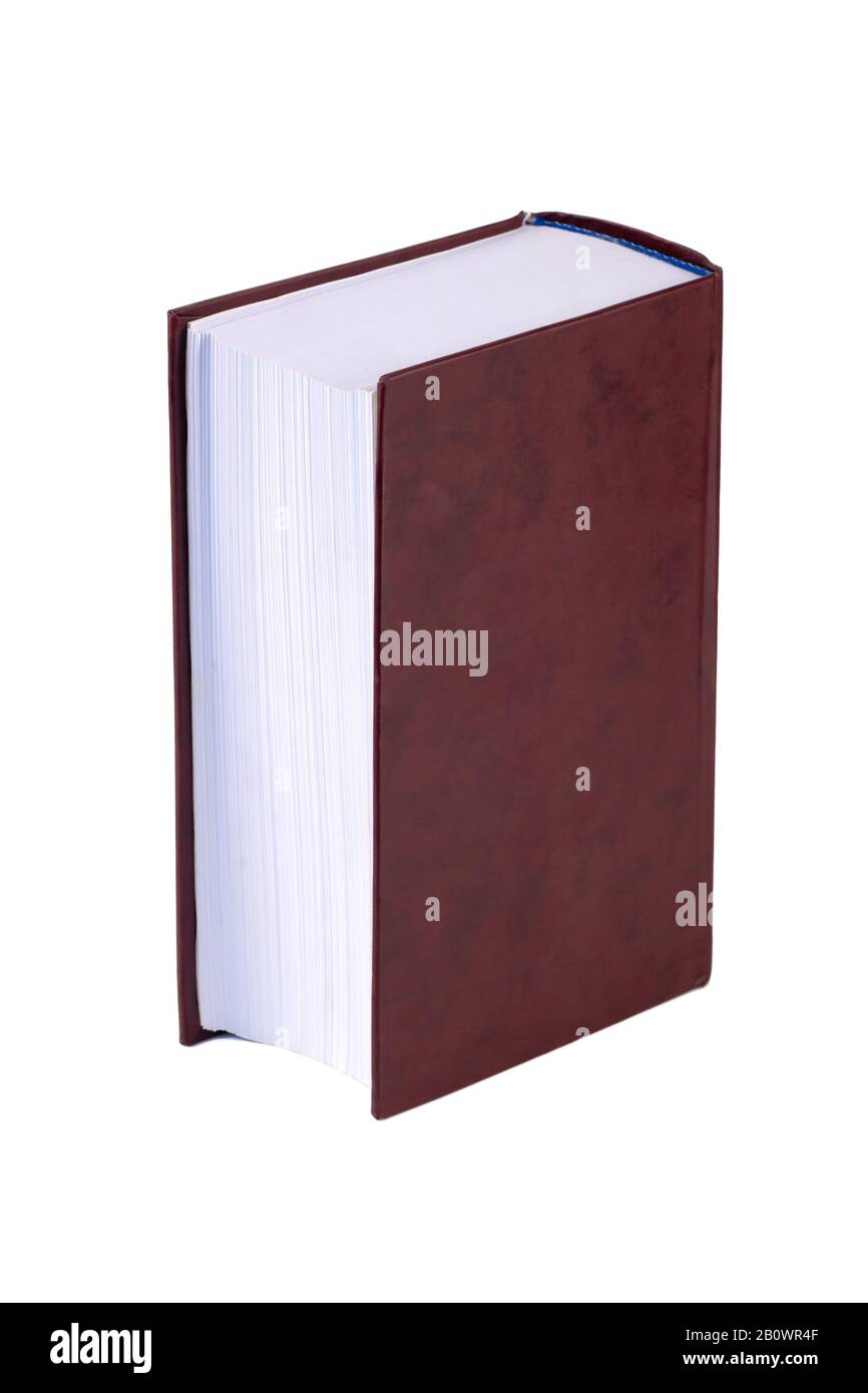 Thick red book isolated on a white background Stock Photo - Alamy