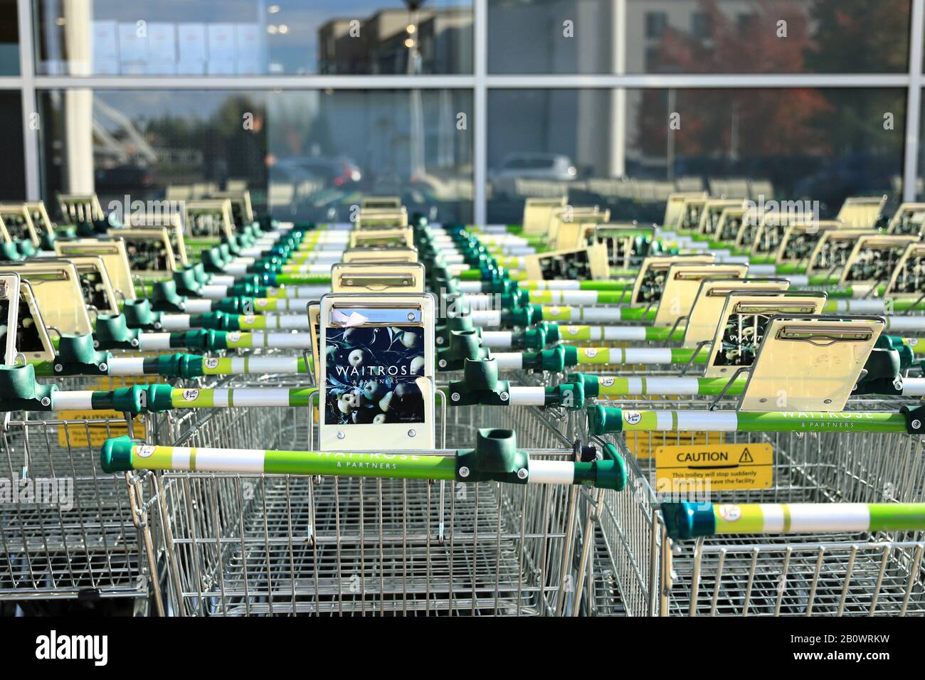Waitrose supermarket trolleys hi-res stock photography and images - Alamy
