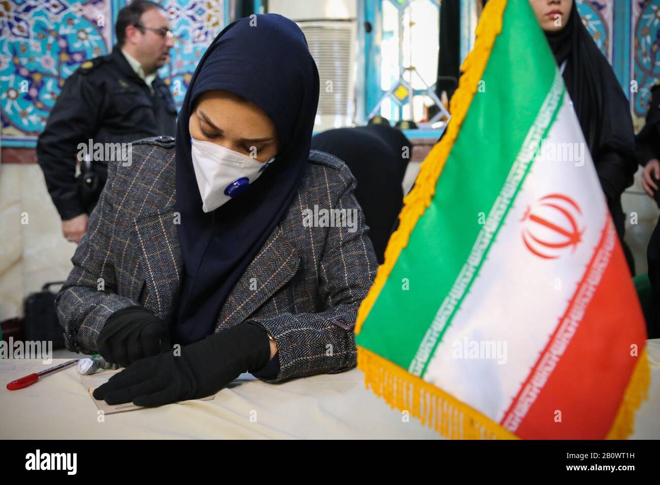 Tehran, Iran. 21st Feb, 2020. Iranians vote during parliamentary ...