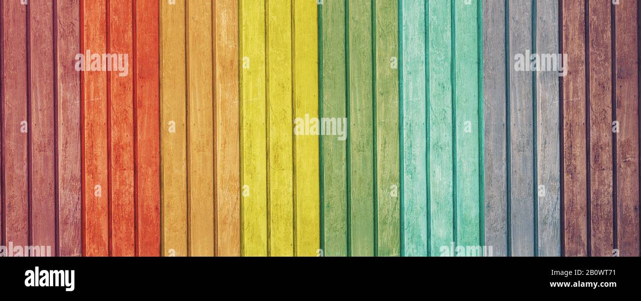 Wood texture. background old panels,rainbow gradient multi colors of ...