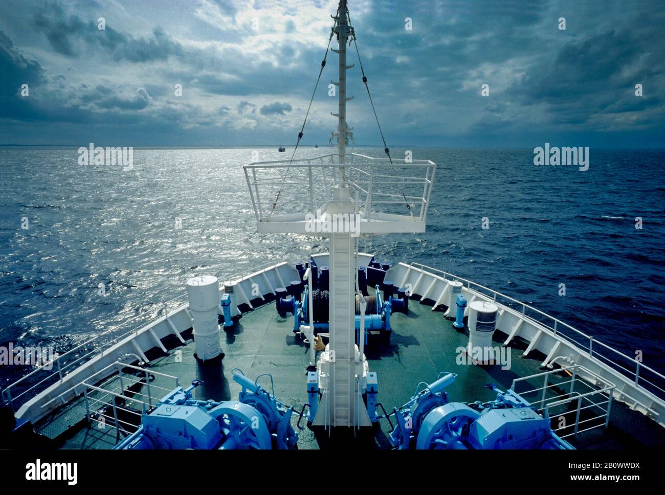 View from the bridge of a ship on course Stock Photo - Alamy