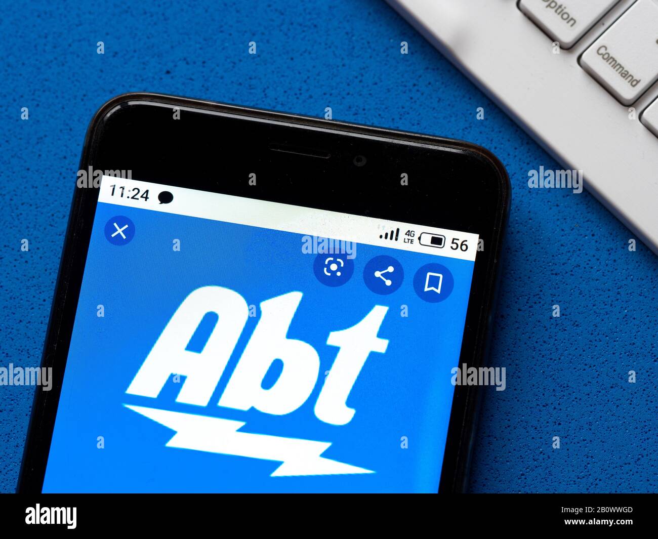 In this photo illustration an ABT Electronics logo seen displayed on a ...