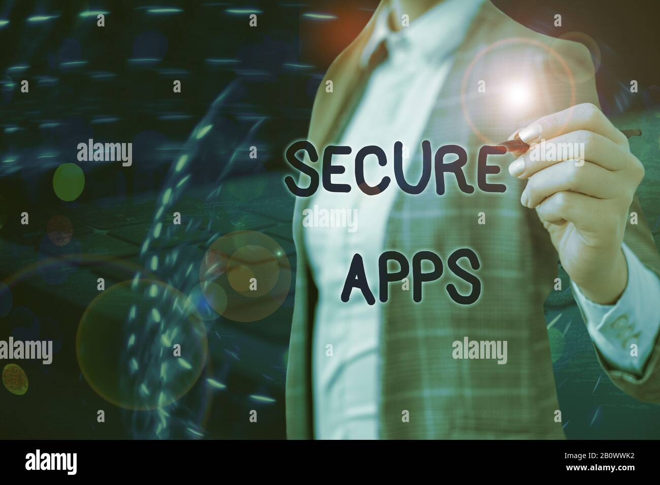 Writing note showing Secure Apps. Business concept for protect the ...