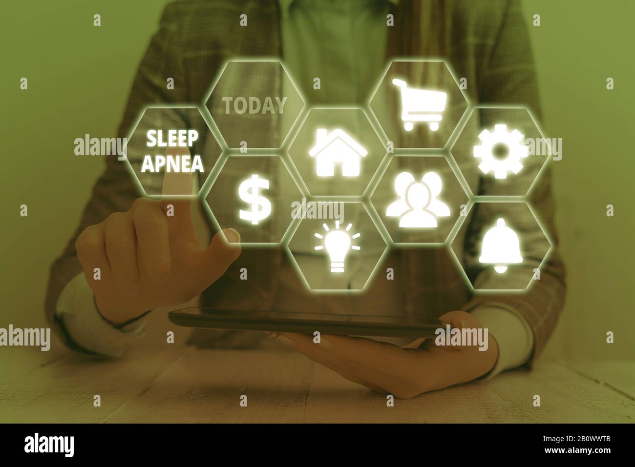 Text sign showing Sleep Apnea. Business photo showcasing disorder which ...