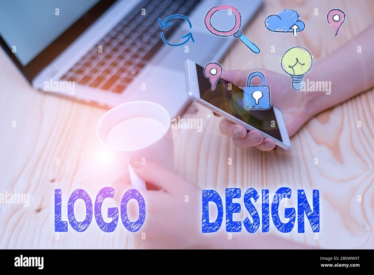 Writing note showing Logo Design. Business concept for a graphic ...