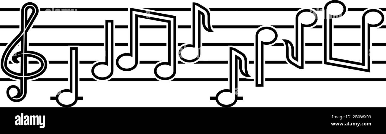 Note fret Notes icon outline black color vector illustration flat style ...