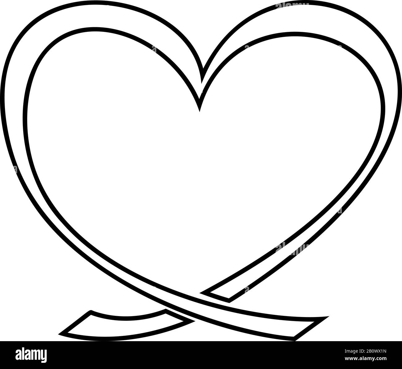 Heart Love Ribbon Outline Vector High Resolution Stock Photography and ...