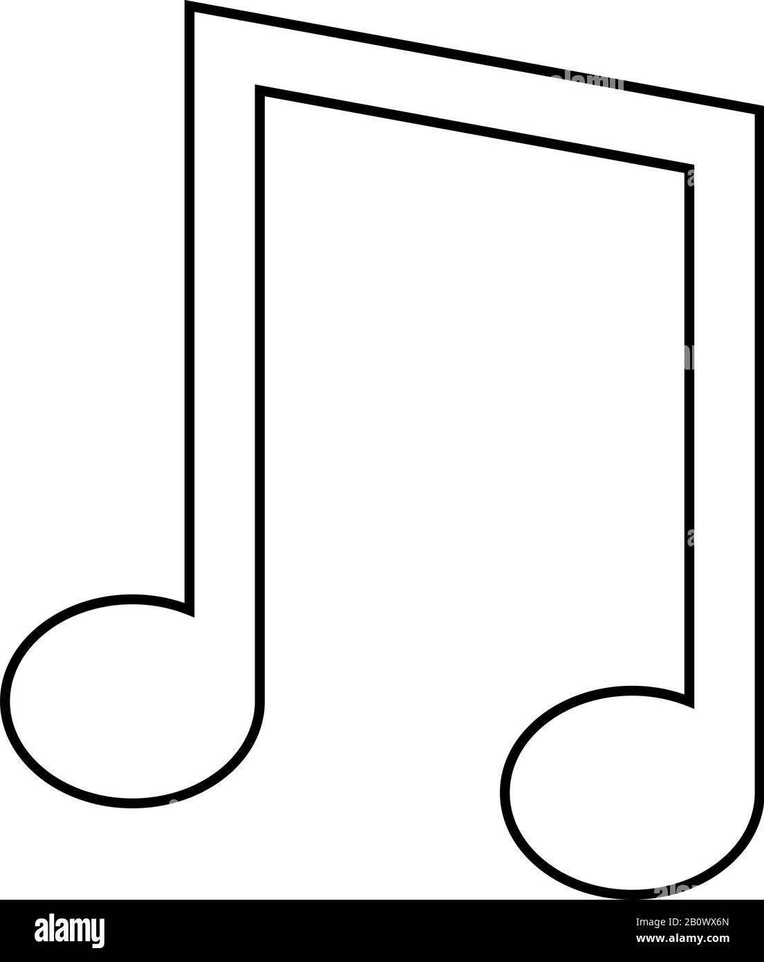 Eighth notes icon outline black color vector illustration flat style ...