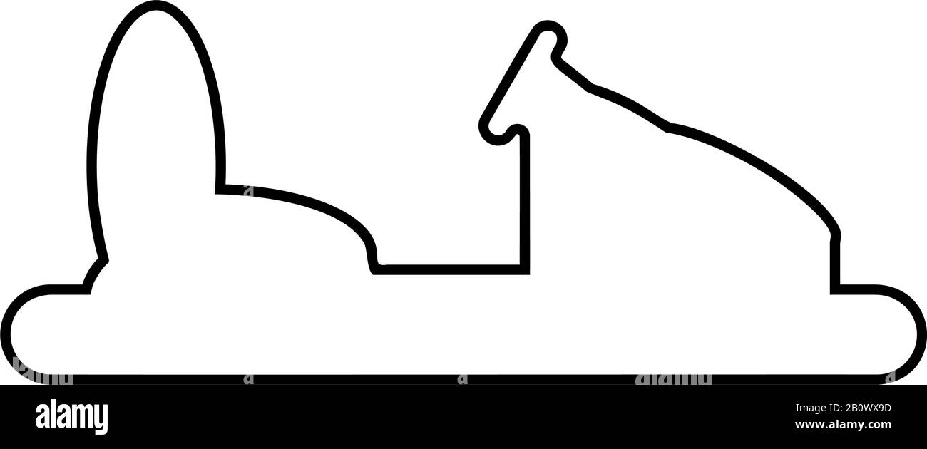 Bumper car silhouette Electric machine for racetrack Sideshow Amusement ...