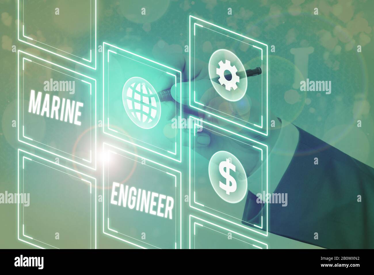 Text sign showing Marine Engineer. Business photo text incharge with ...