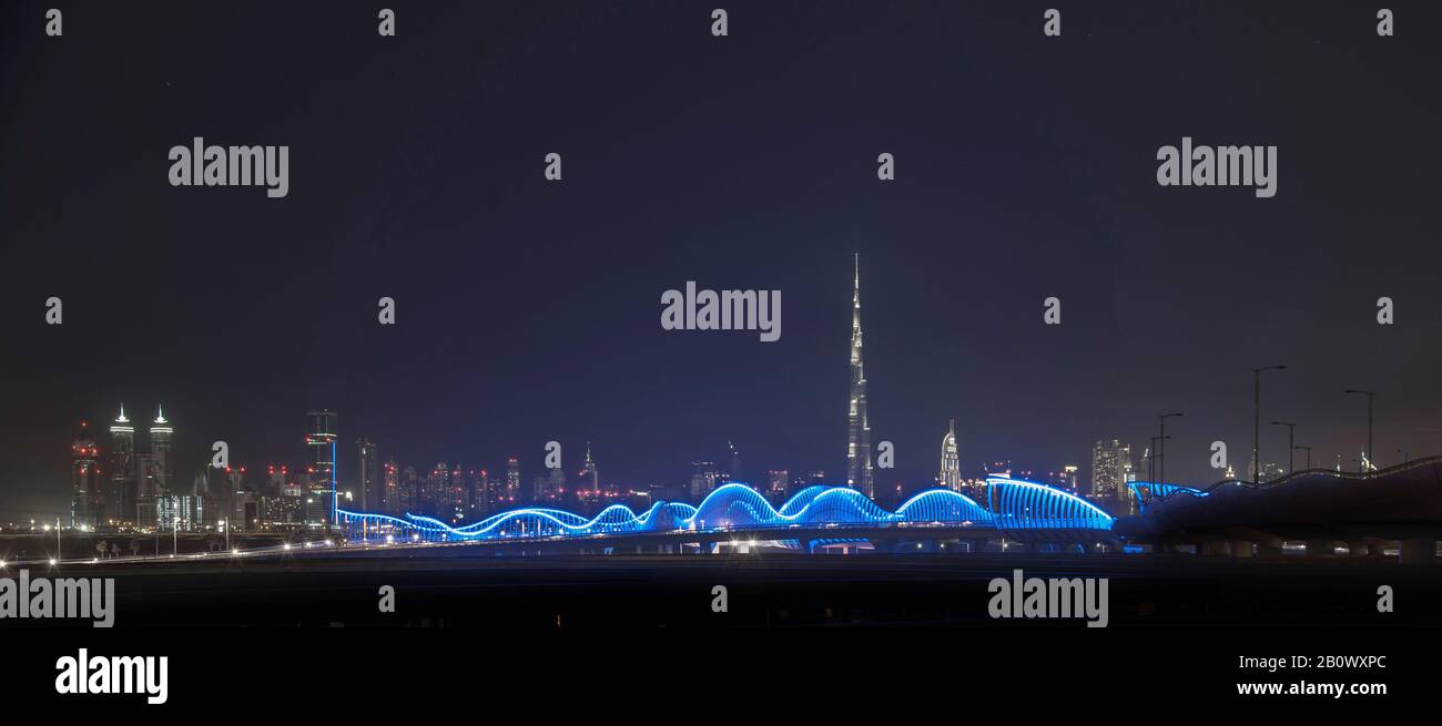 Meydan Bridge, Bridge, Dubai, UAE Stock Photo - Alamy