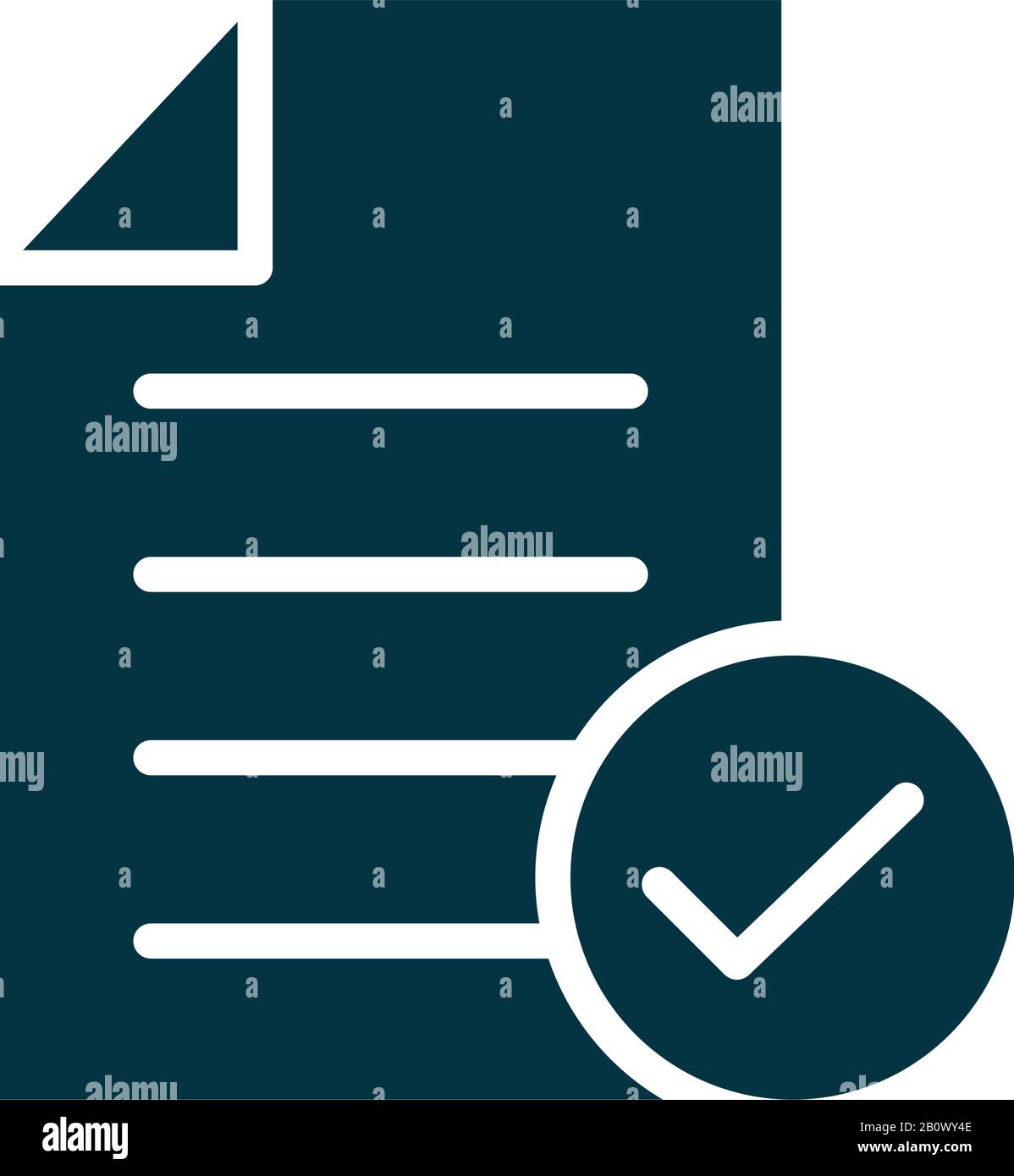 paper document with check symbol silhouette style Stock Vector Image ...
