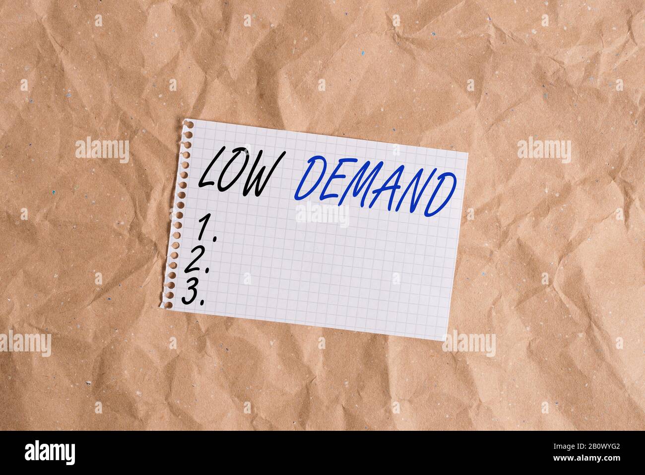 Text sign showing low demand. Business photo showcasing less consumer s ...