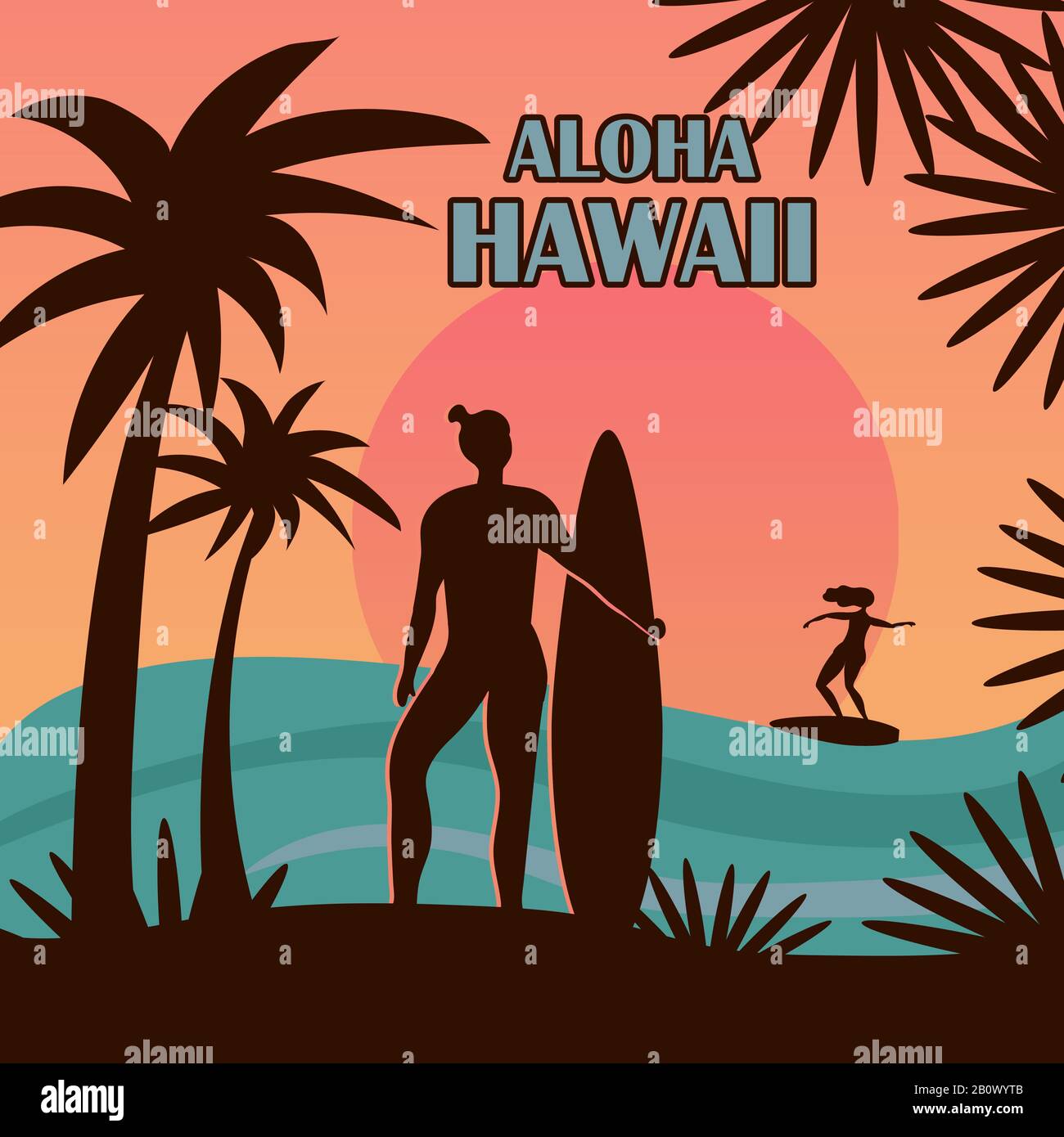 People on the beach poster vector illustration Stock Vector Image & Art ...