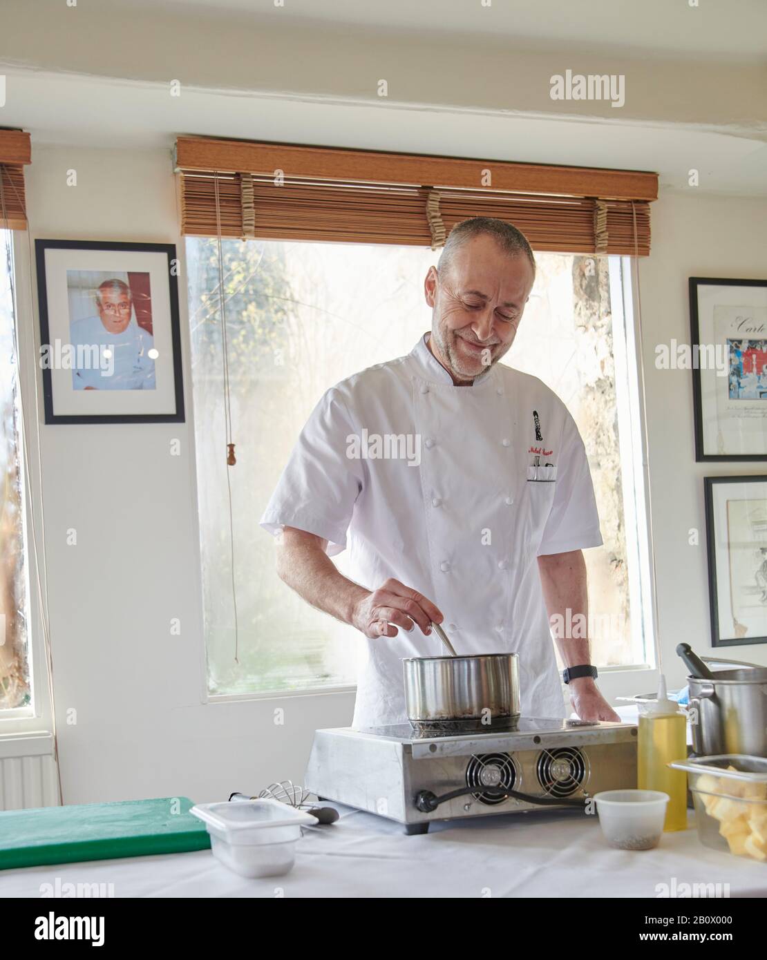 Celebrity Chef Michel Roux JR, at a cookery demonstration at the Luxury ...