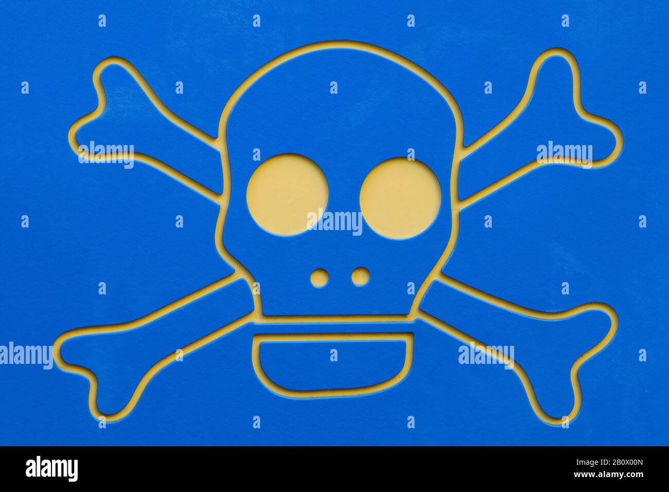 Blue line crossed bones icon hi-res stock photography and images - Alamy