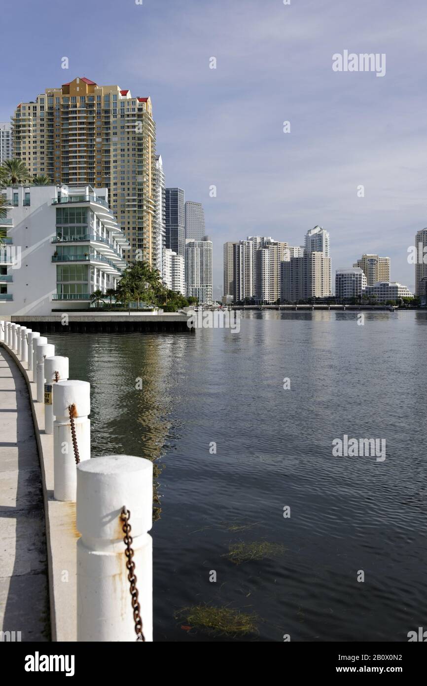 Skyscrapers on Biscayne Bay, Brickell Financial District, Miami ...