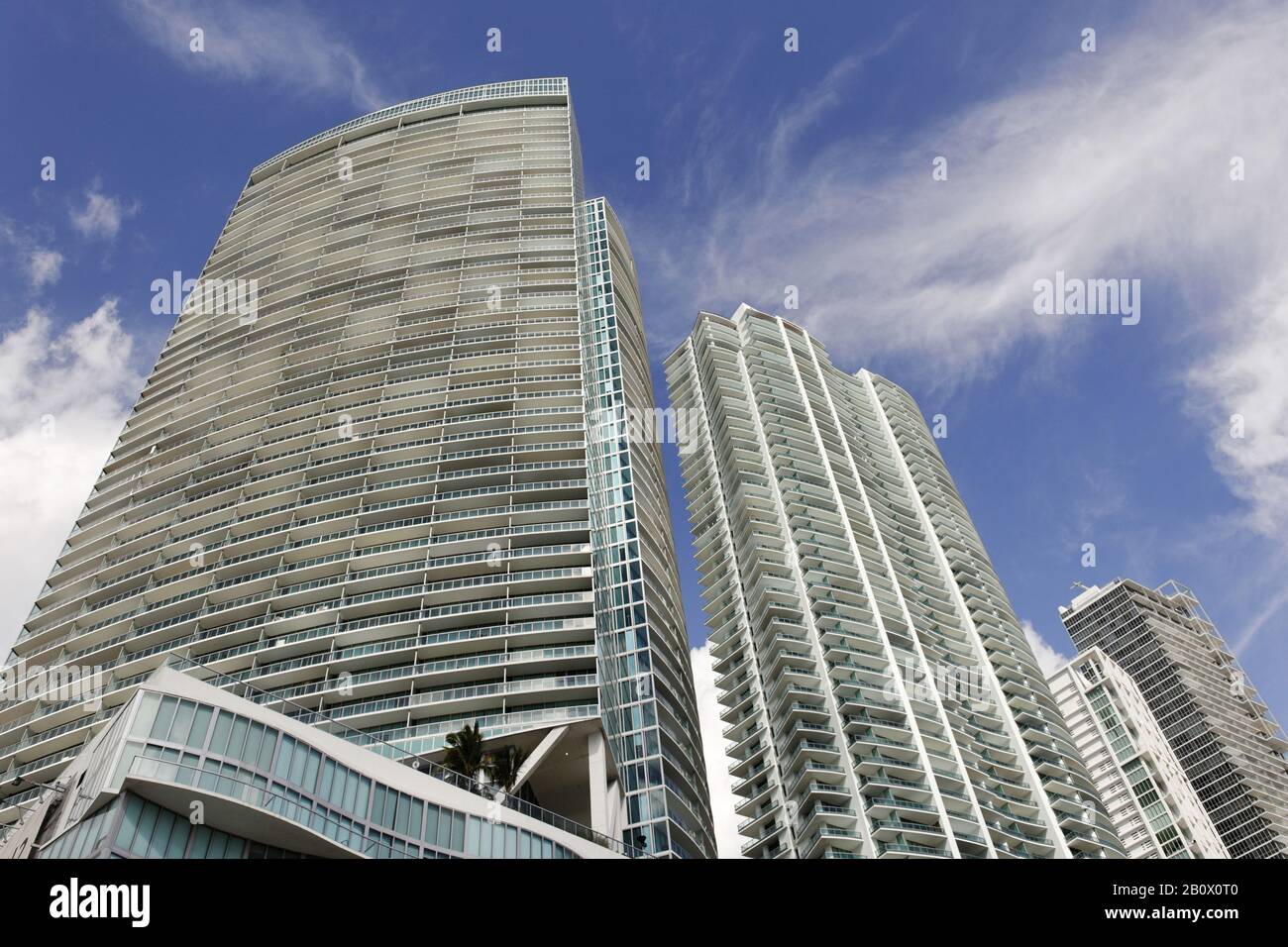 modern high-rise residential buildings on Biscayne Boulevard, Downtown ...