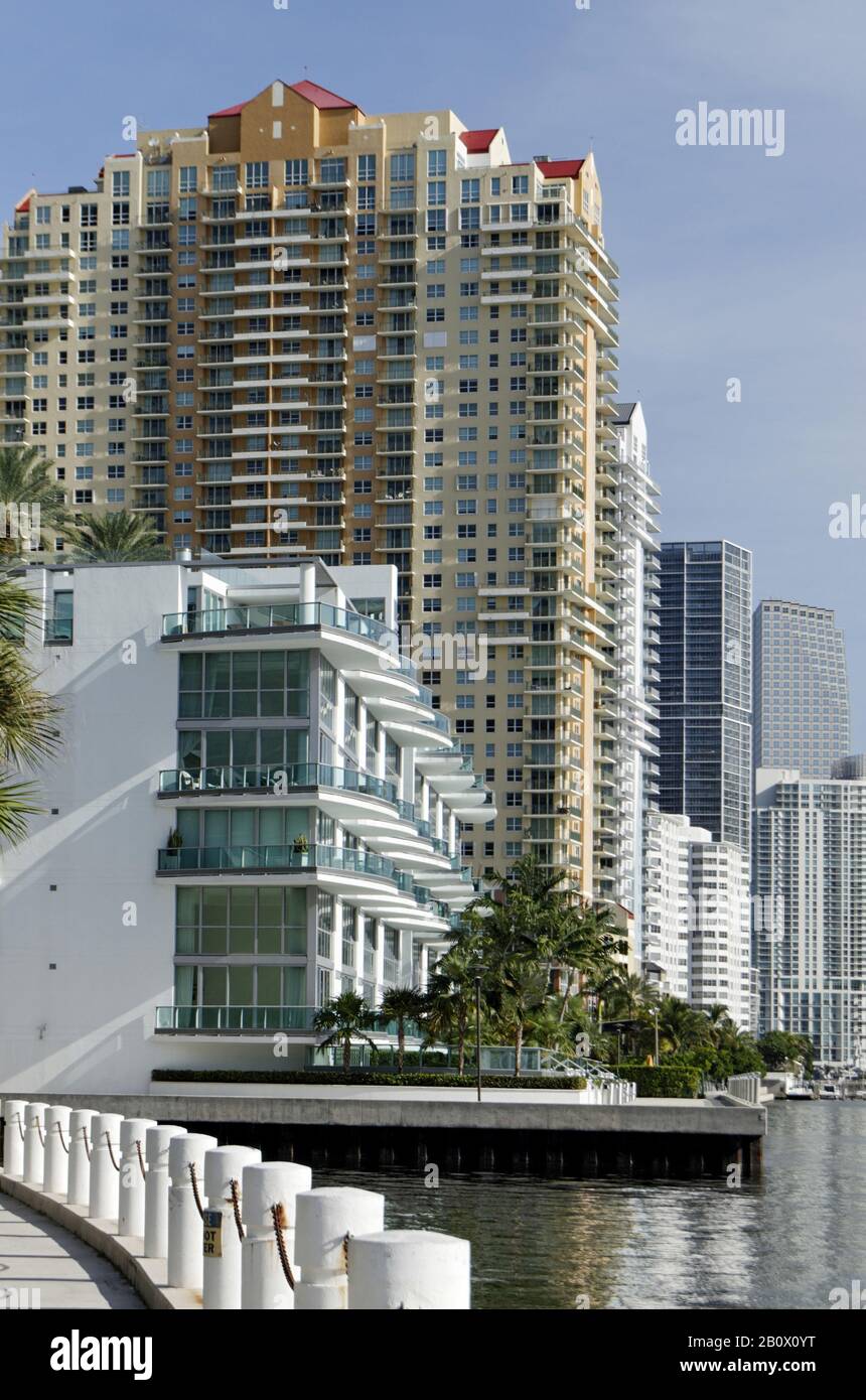 Skyscrapers on Biscayne Bay, Brickell Financial District, Miami ...