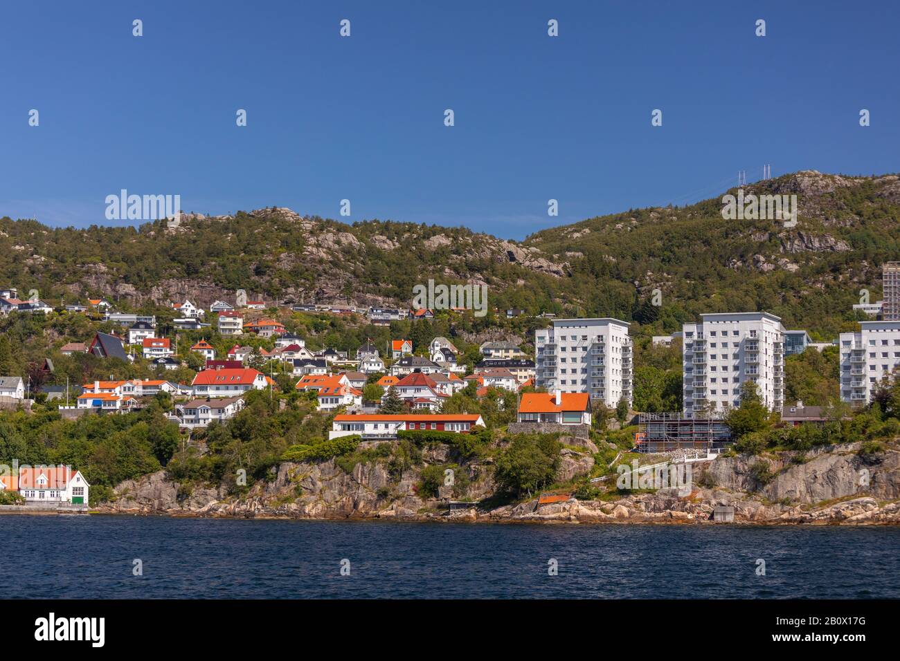 BERGEN, NORWAY - Sandviken neighborhood waterfront, north of Vagen ...