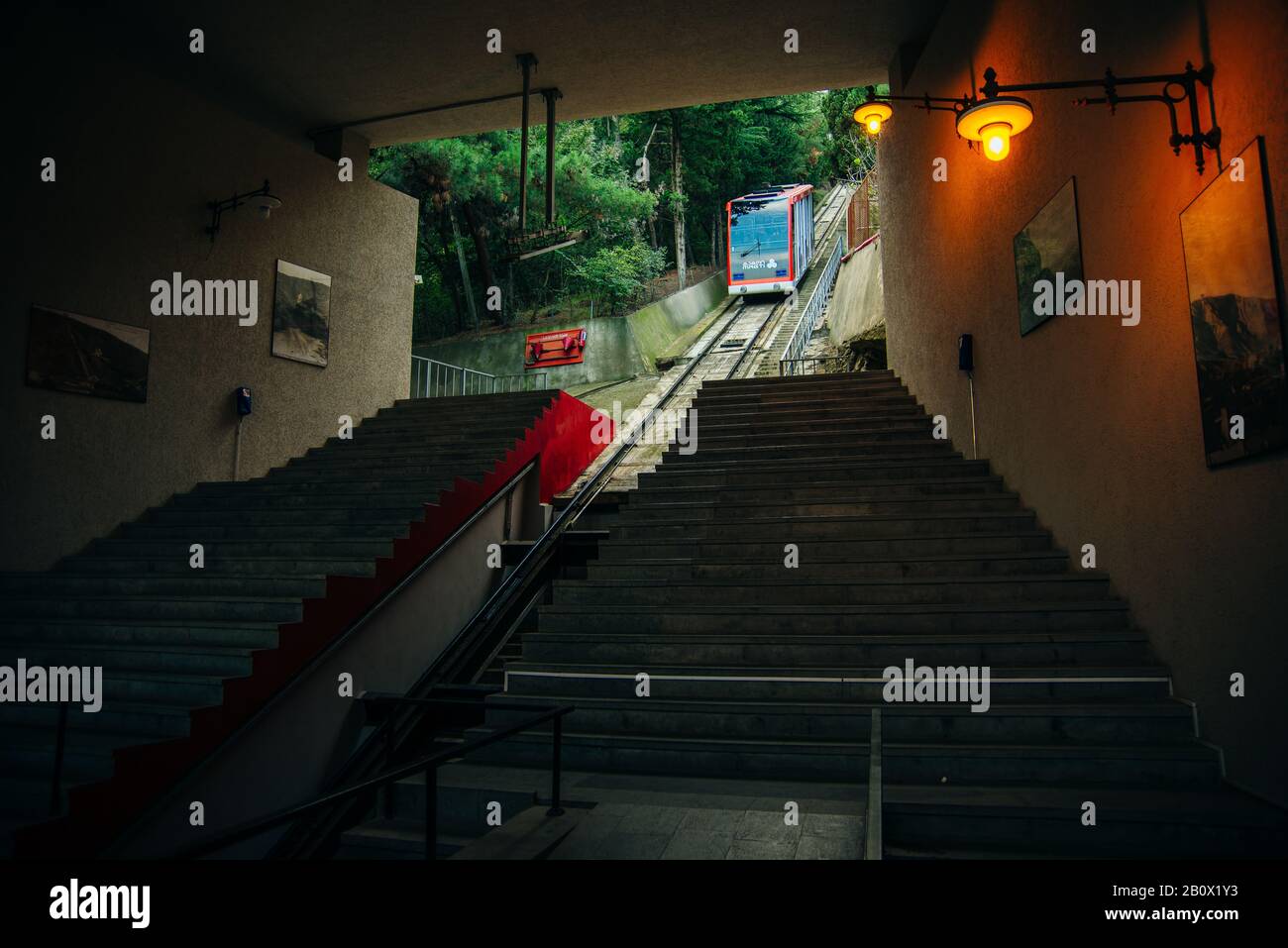 Old Tbilisi, Georgia, October, 2019 Tbilisi funicular, The ride up to ...