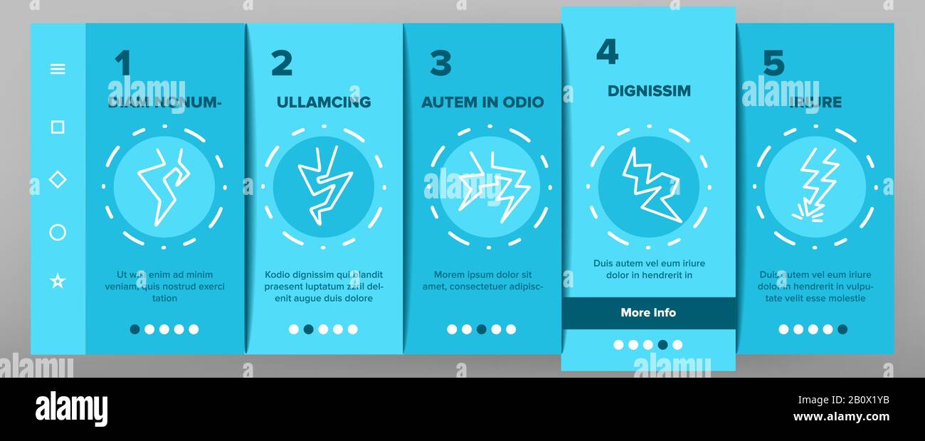 Bolt Lightning Flash Onboarding Icons Set Vector Stock Vector Image ...