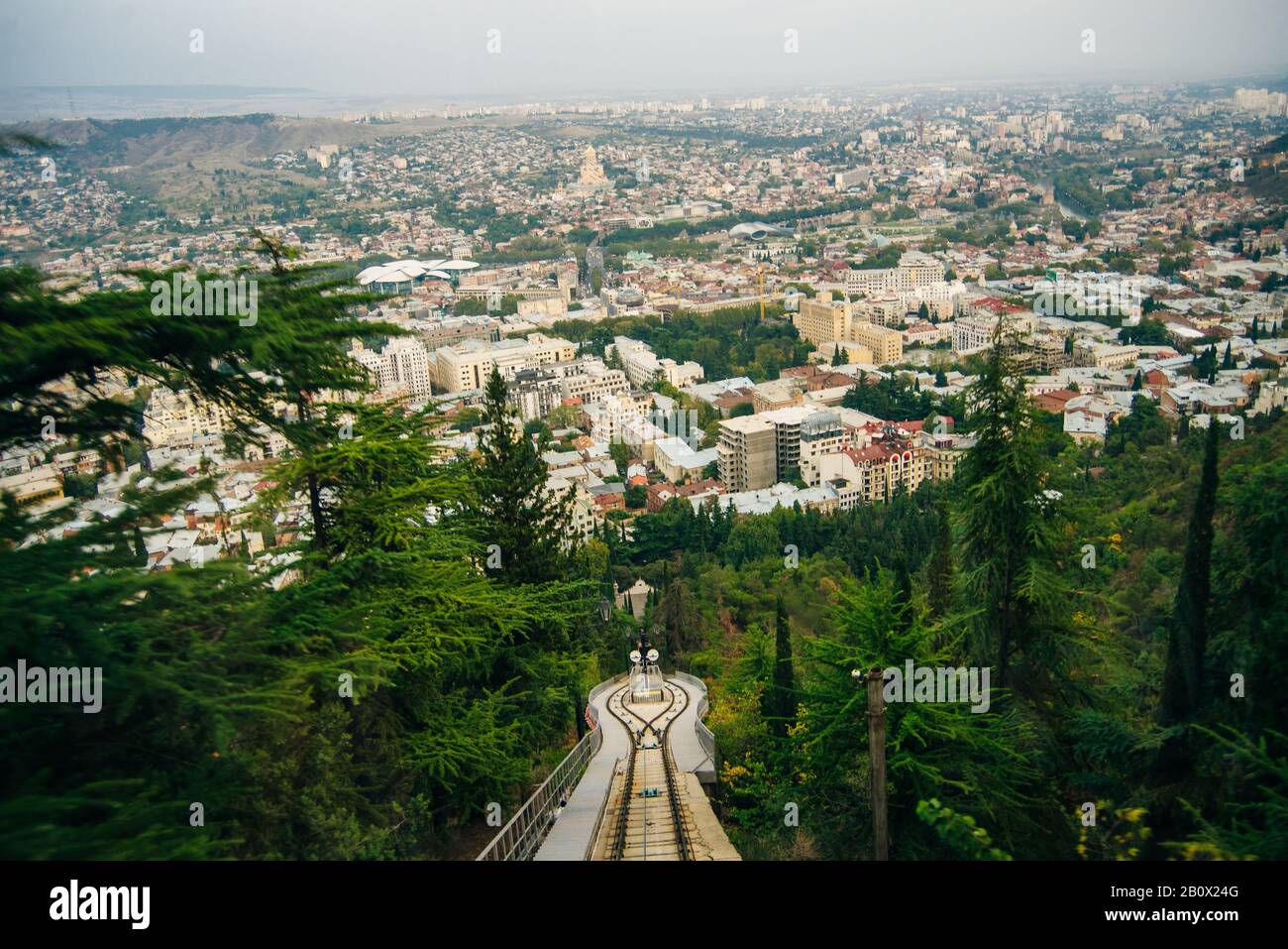 Old Tbilisi, Georgia, October, 2019 Tbilisi funicular, The ride up to ...