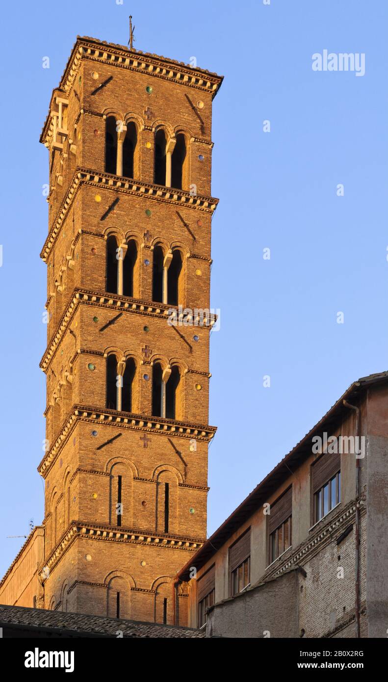 Tower of the Santa Francesca Romana church, Roman Forum, Rome, Italy ...