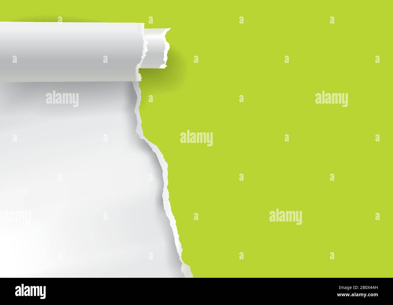 Torn paper background,flyer template. Male silhouette ripping green ...