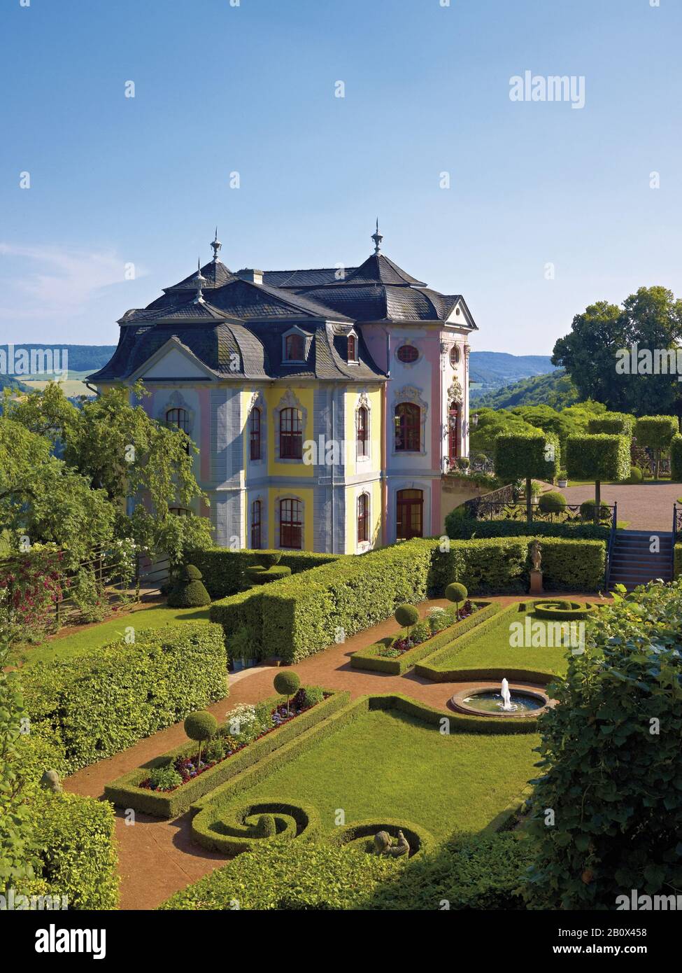 Rococo castle of the Dornburg castles, Dornburg, Thuringia, Germany ...