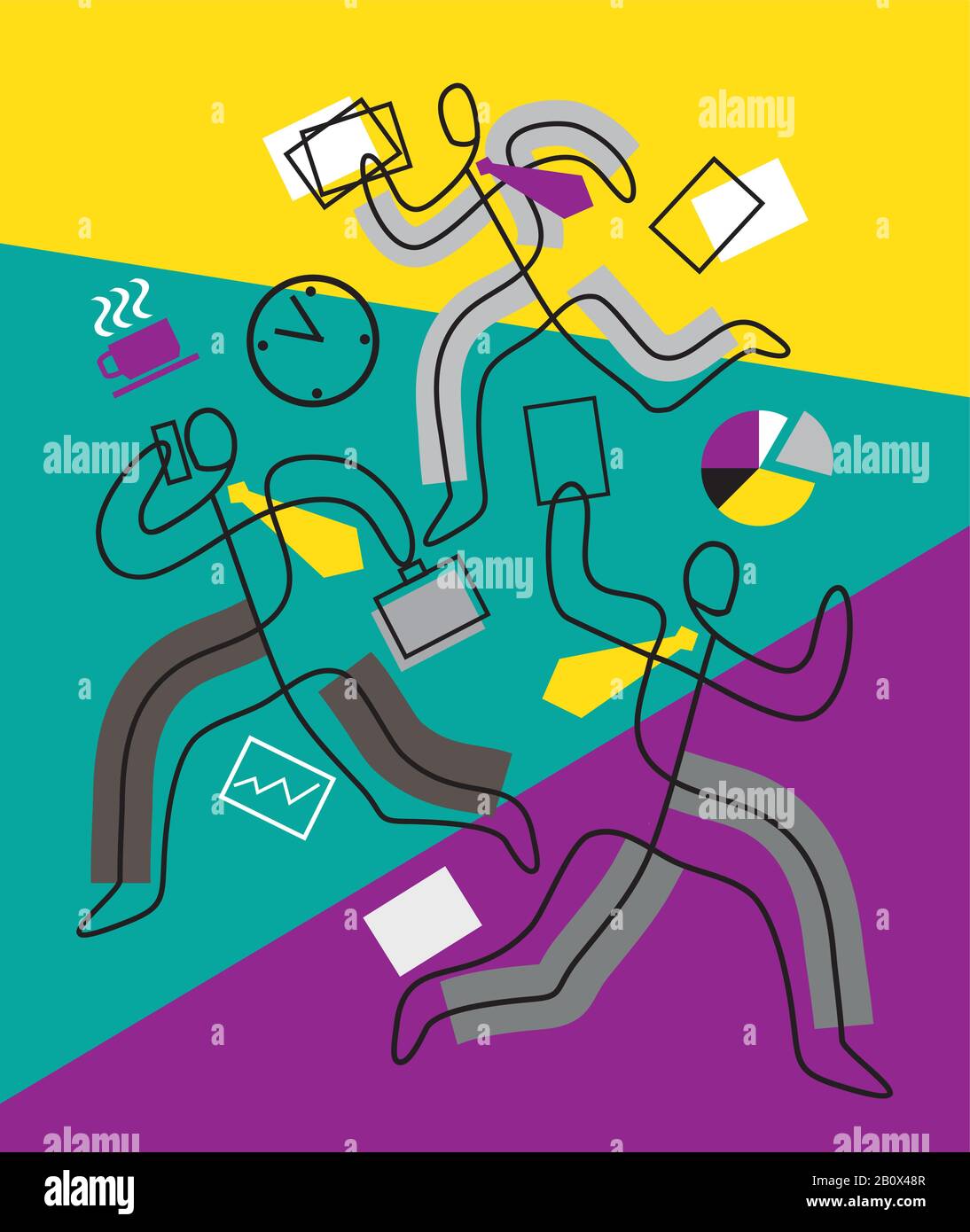 Man stress office papers not woman Stock Vector Images - Alamy