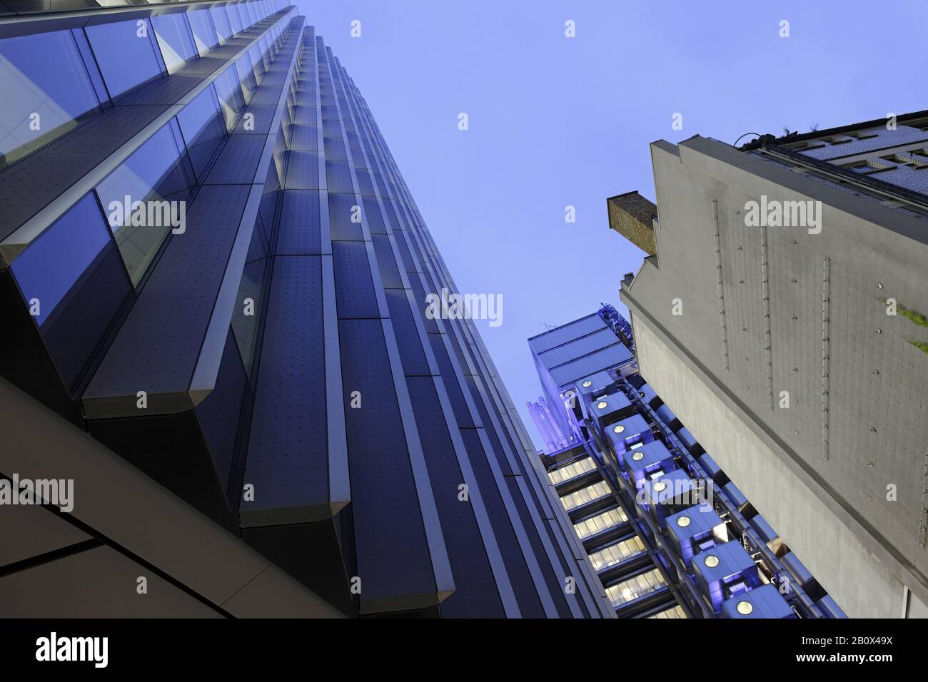 Modern high-rise office buildings at dusk, London, England Stock Photo ...