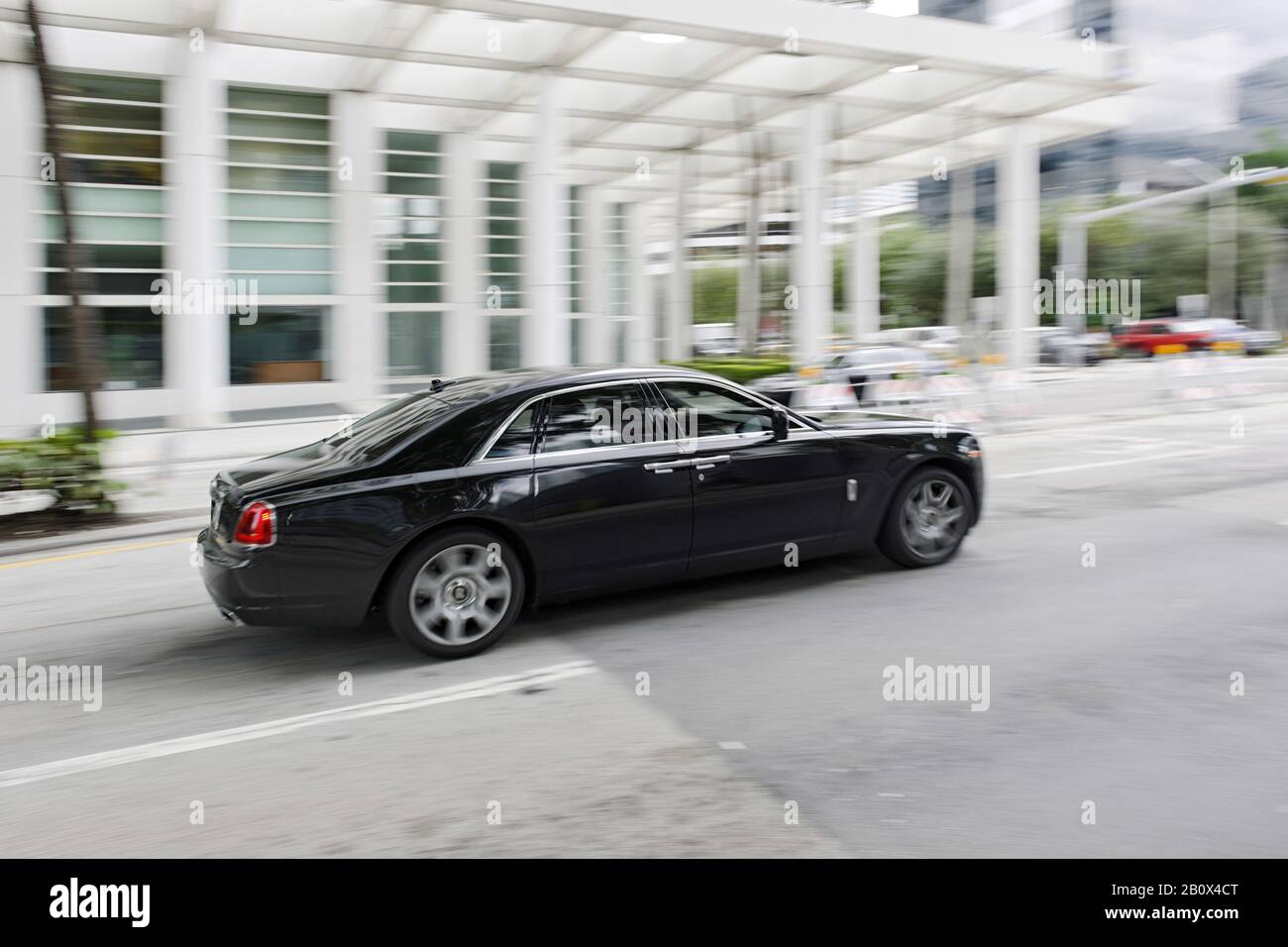 Rolls Royce in brisk ride in Brickell, Downtown Miami, Florida, USA ...