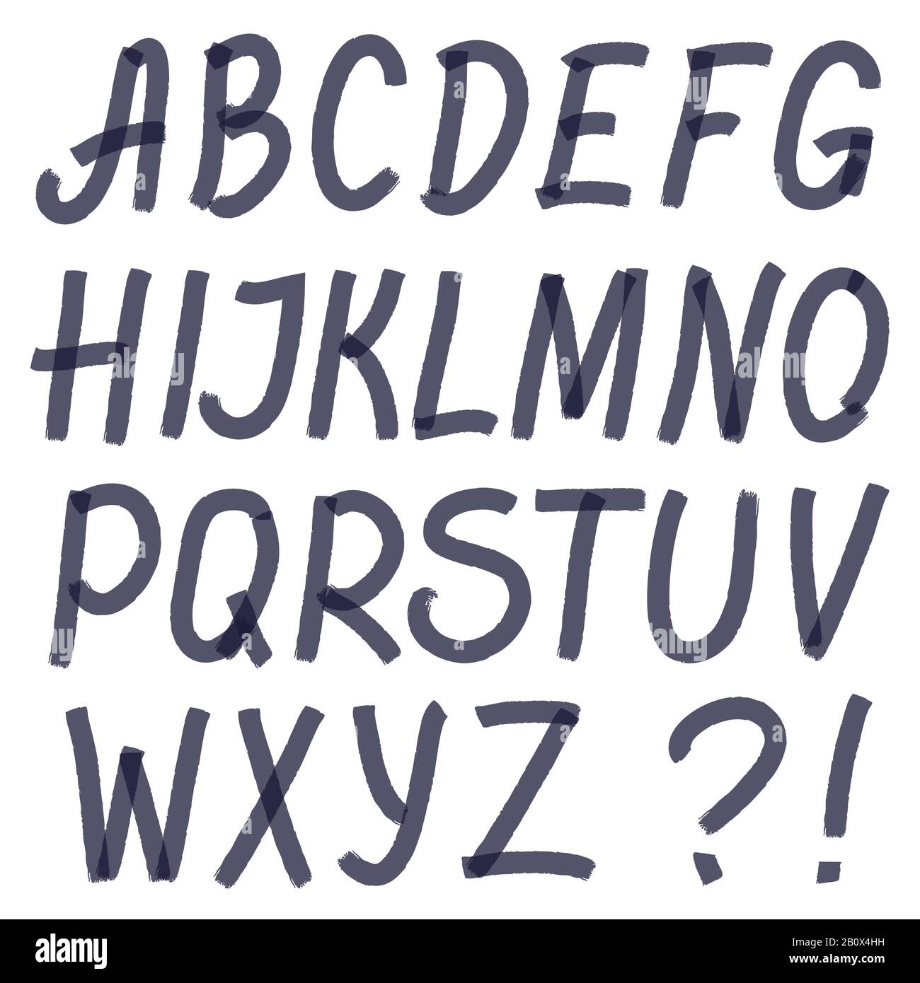 Handwritten highlighter alphabet - letters and symbols. Optimized for ...